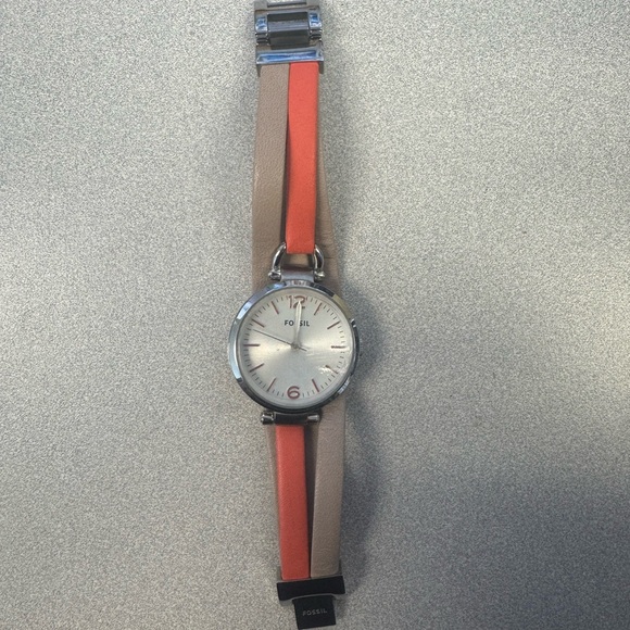 Fossil | Accessories | Fossil Tan And Orange Watch With Modern Elegance ...